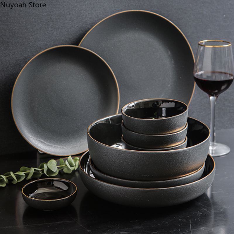 Nordic Round Frosted Ceramic Tray Household Simple... – Vicedeal
