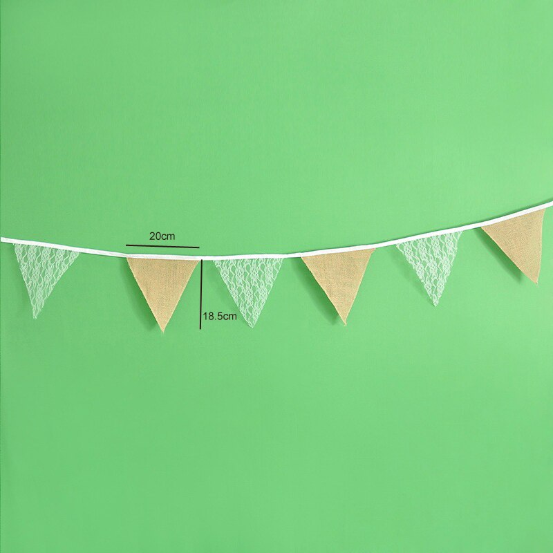 3M Vintage Burlap Linen Lace Bunting Flags Pennant... – Grandado