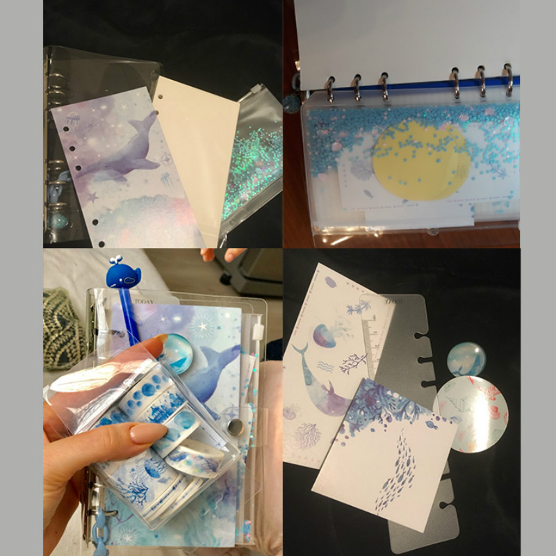 A6 Spiral Notebook Kawaii Ocean Planner Notebook Cherry Bullet Diary Notebook Planner Organizer ...