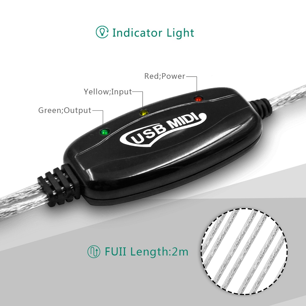 Audio Cable Keyboard to Computer USB MIDI Adapter ... – Vicedeal