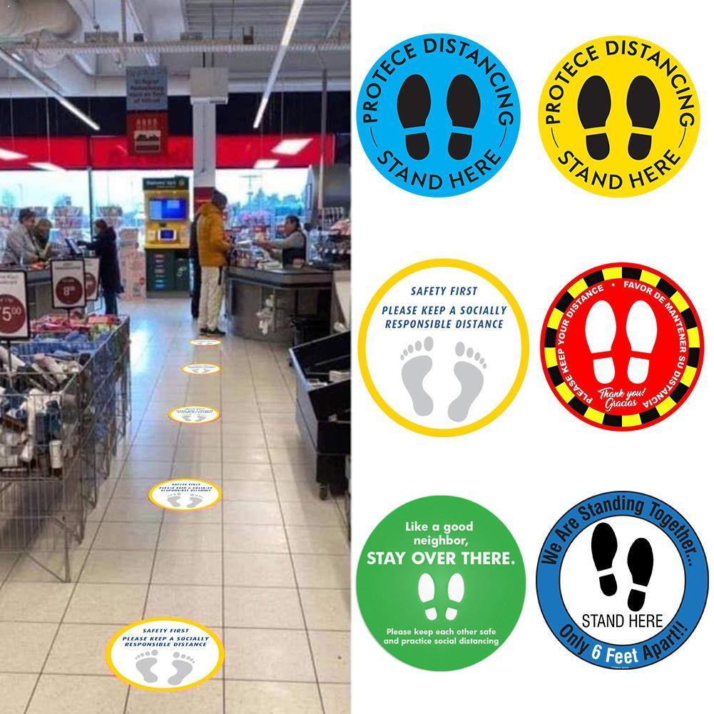 PVC Social Distancing Floor Decals Safety 6 Sticke... – Grandado