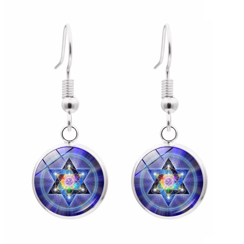 Sacred Geometry Hexagram Magic Array Glass Pendant... – Grandado