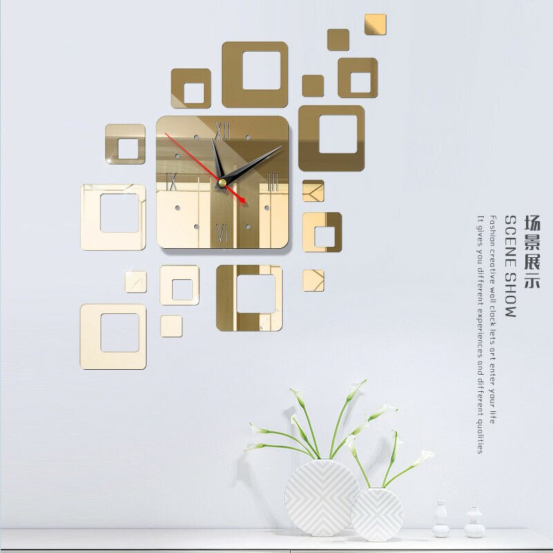 Large Acrylic Wall Clock Big Watch Decal Removable... – Vicedeal