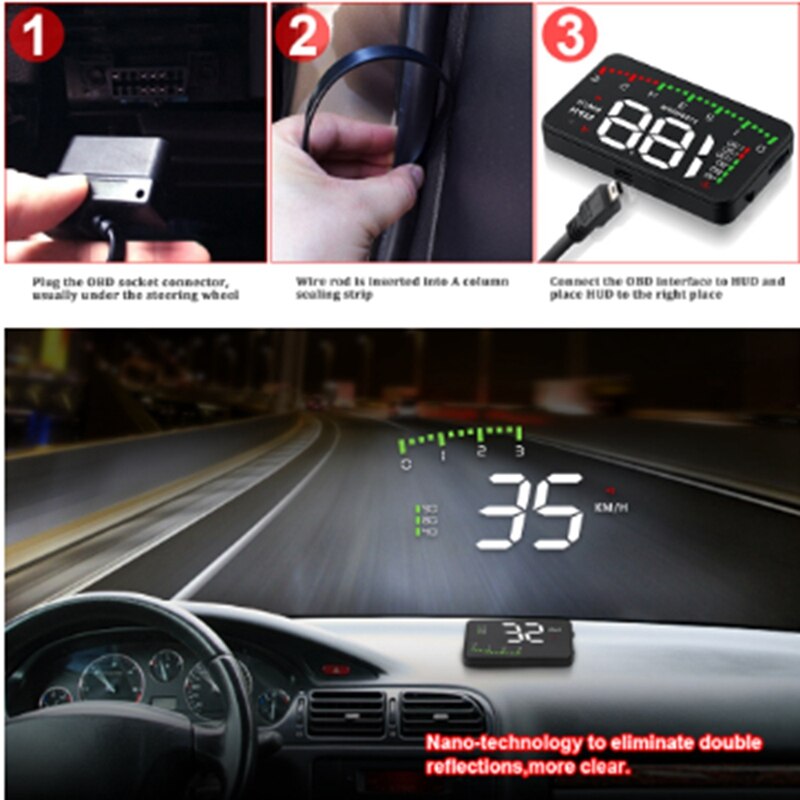 Head-Up Display Car-Styling Hud Display Overspeed ... – Grandado