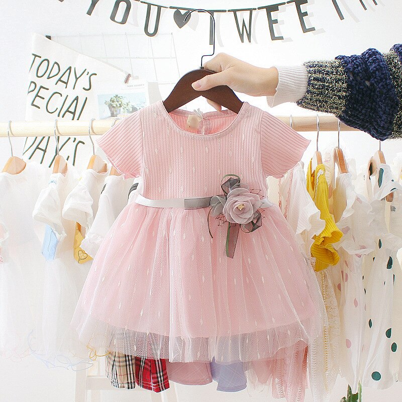 2022 Zomer Meisjes Mesh Jurk Rose Baby Dress Kinde... – Vicedeal