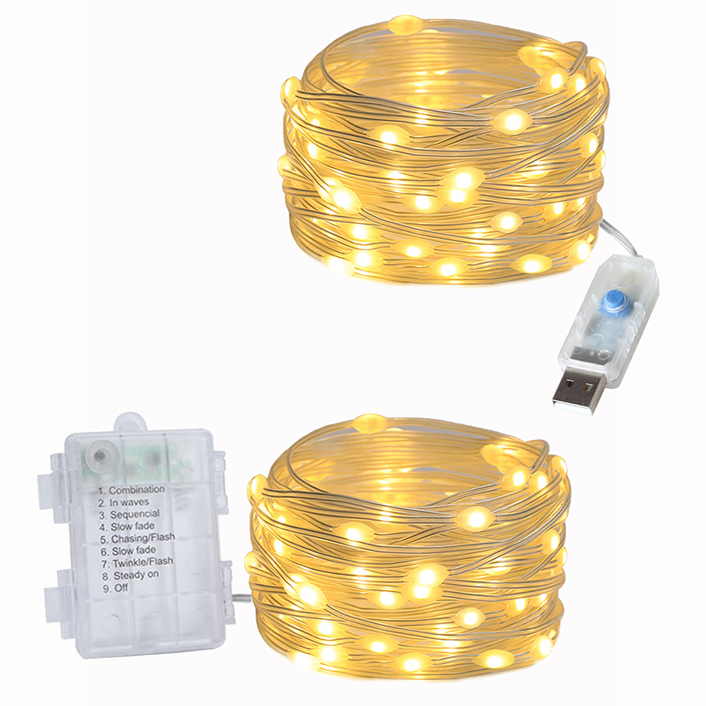 LED Leather String Lights Thread Fairy Lights USB/... – Grandado