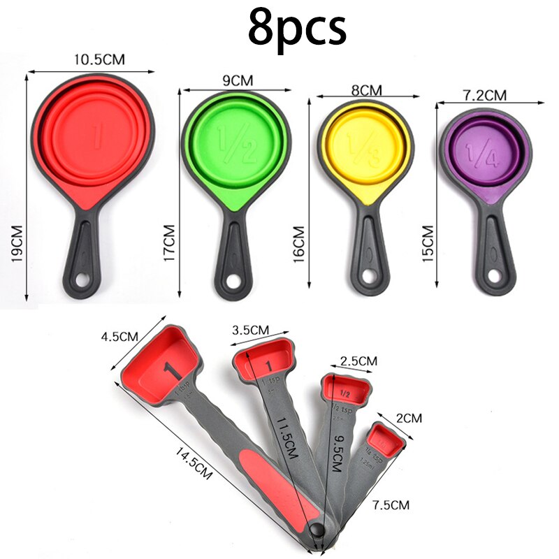 8pcs/set Measuring Cup Measuring Spoon Set Coffee ... – Vicedeal