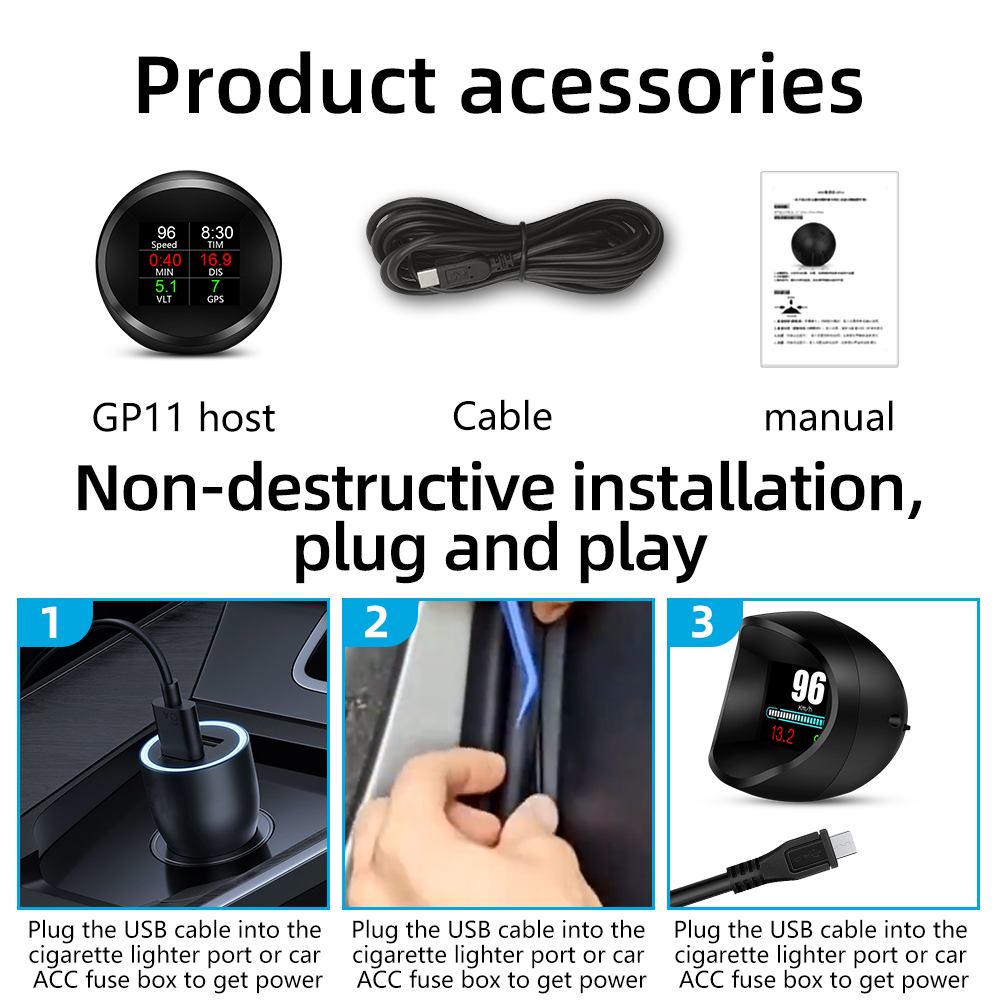 Car GPS HUD Altitude Slope Angle Speedometer High ... – Vicedeal