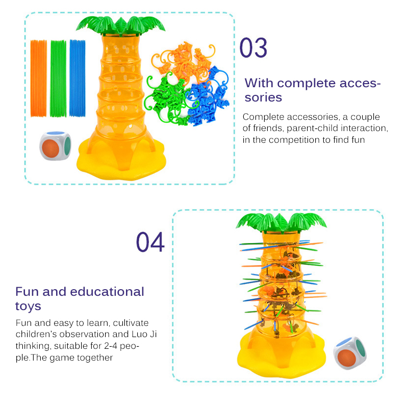 Puzzle Child Monkey Climbing Tree Toy Table Game T... – Vicedeal