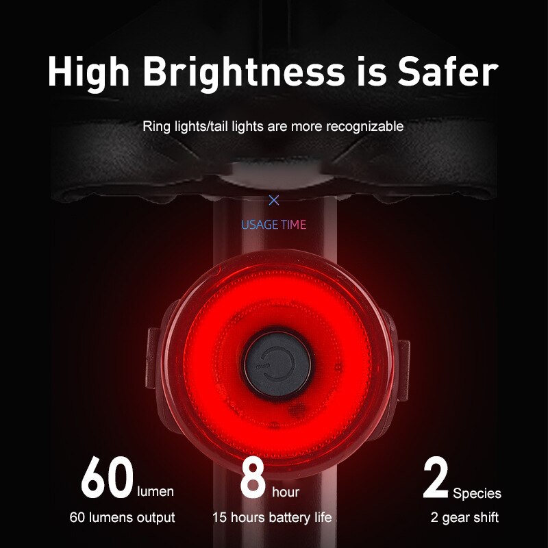 Cycling brake light safety warning light Bicycle S... – Grandado