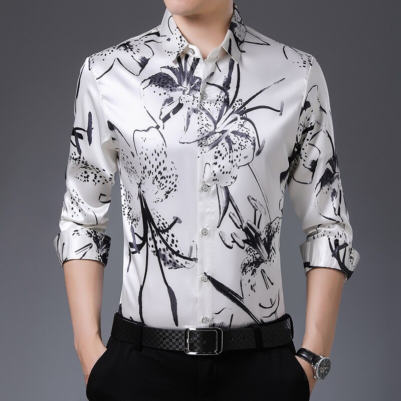 Merk casual overhemd heren slim fit luxe lange mou... – Vicedeal
