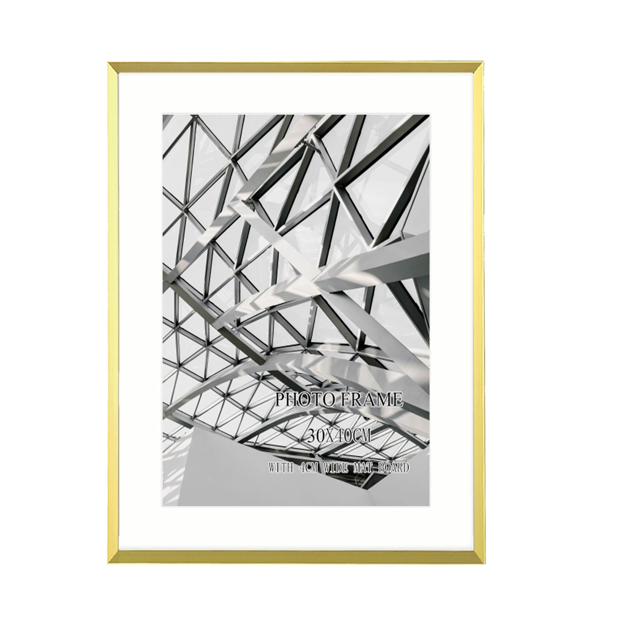 Aluminum wall photo frame with mat board 30x40cm A... – Grandado