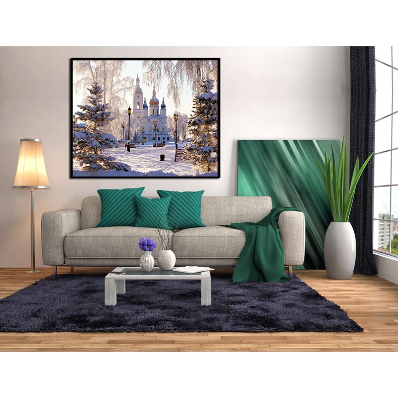 5d diamond embroidery landscape SNOW Castle scener... – Grandado