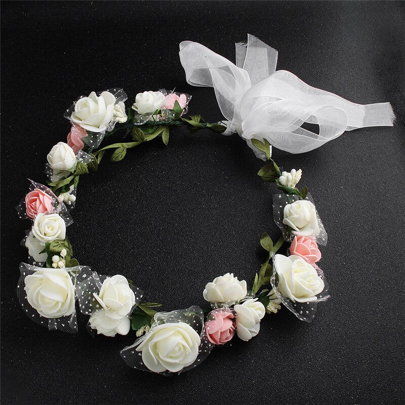 Women Bezel Flowers Head Girls Flower Crown Wreath... – Grandado