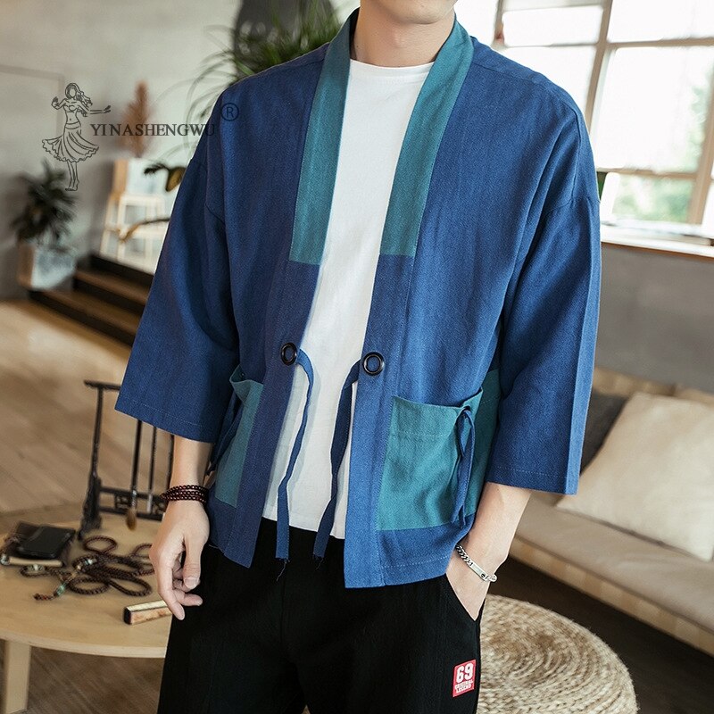 Japanese Kimono Samurai Costume Men Print Yukata C... – Grandado