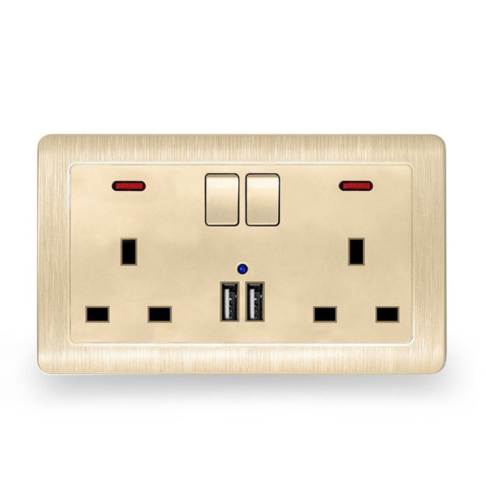 Car Wall Plug UK Twin Socket 2 Way 13A with 2 USB ... – Grandado