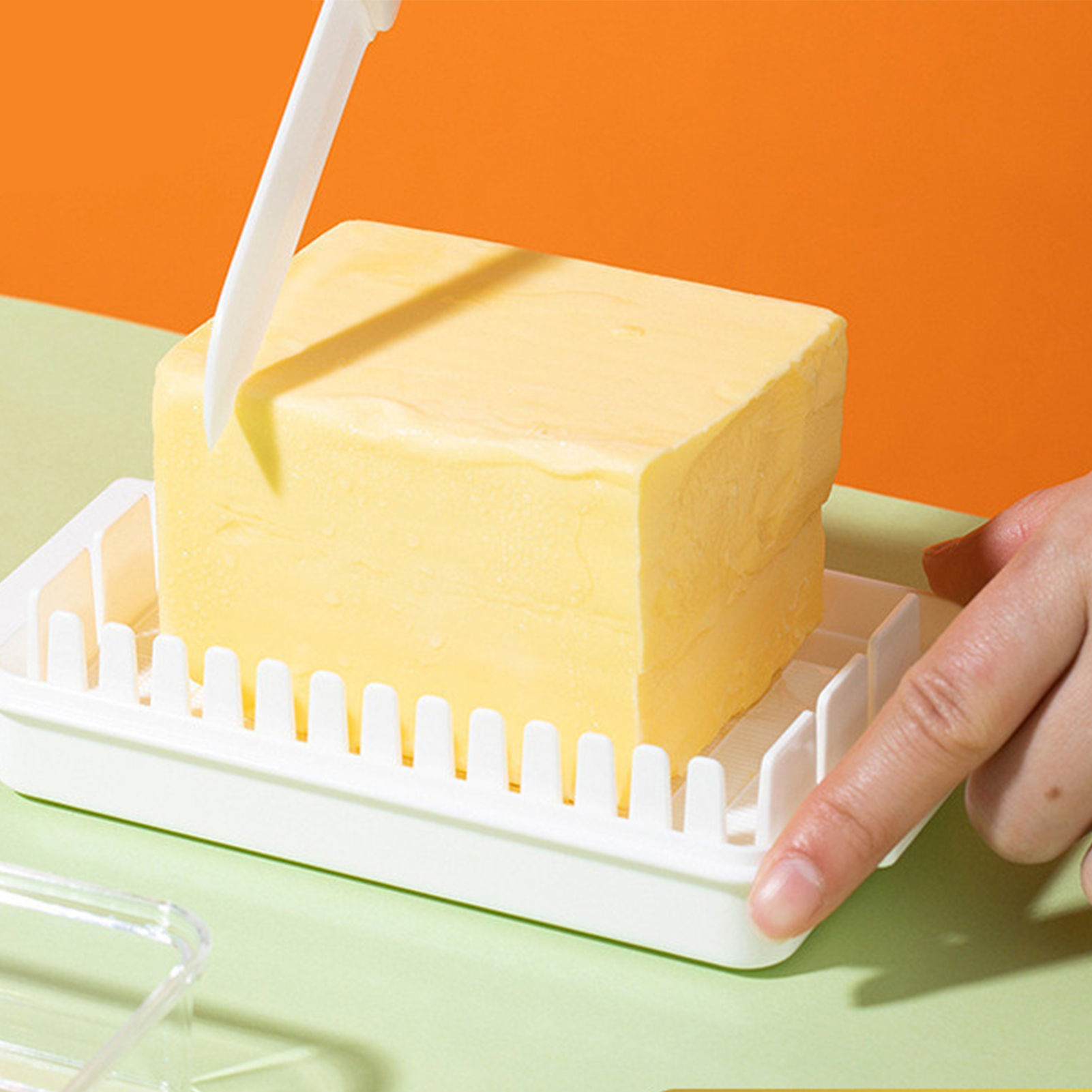 Plastic Butter Dish Box Holder Tray with Lid and K... – Grandado