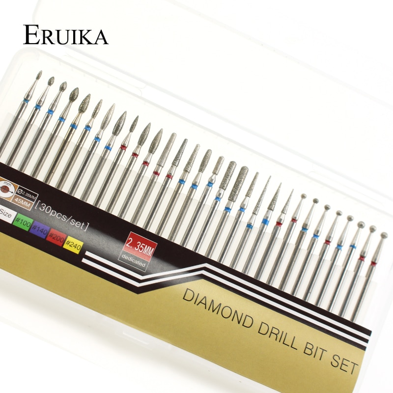 ERUIKA 30pc Diamond Nail Drill Bit Set Milling Cut... – Vicedeal