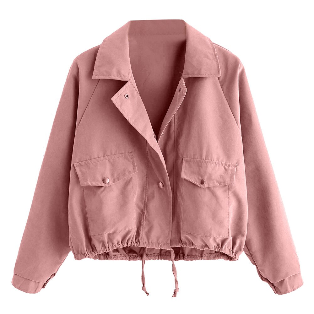 JAYCOSIN Vrouwen Herfst Mode Korte Roze Knop Jas P... – Grandado JAYCOSIN Vrouwen Herfst Mode Korte Roze Knop Jas P... – Grandado