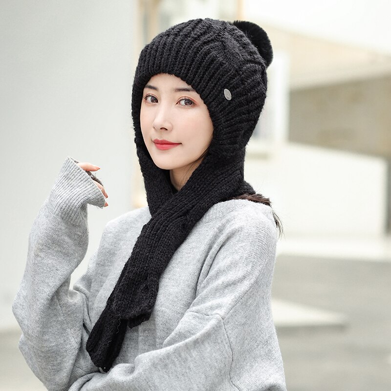 Women Winter Knitted Hats Scarf Set Female Thick W... – Grandado