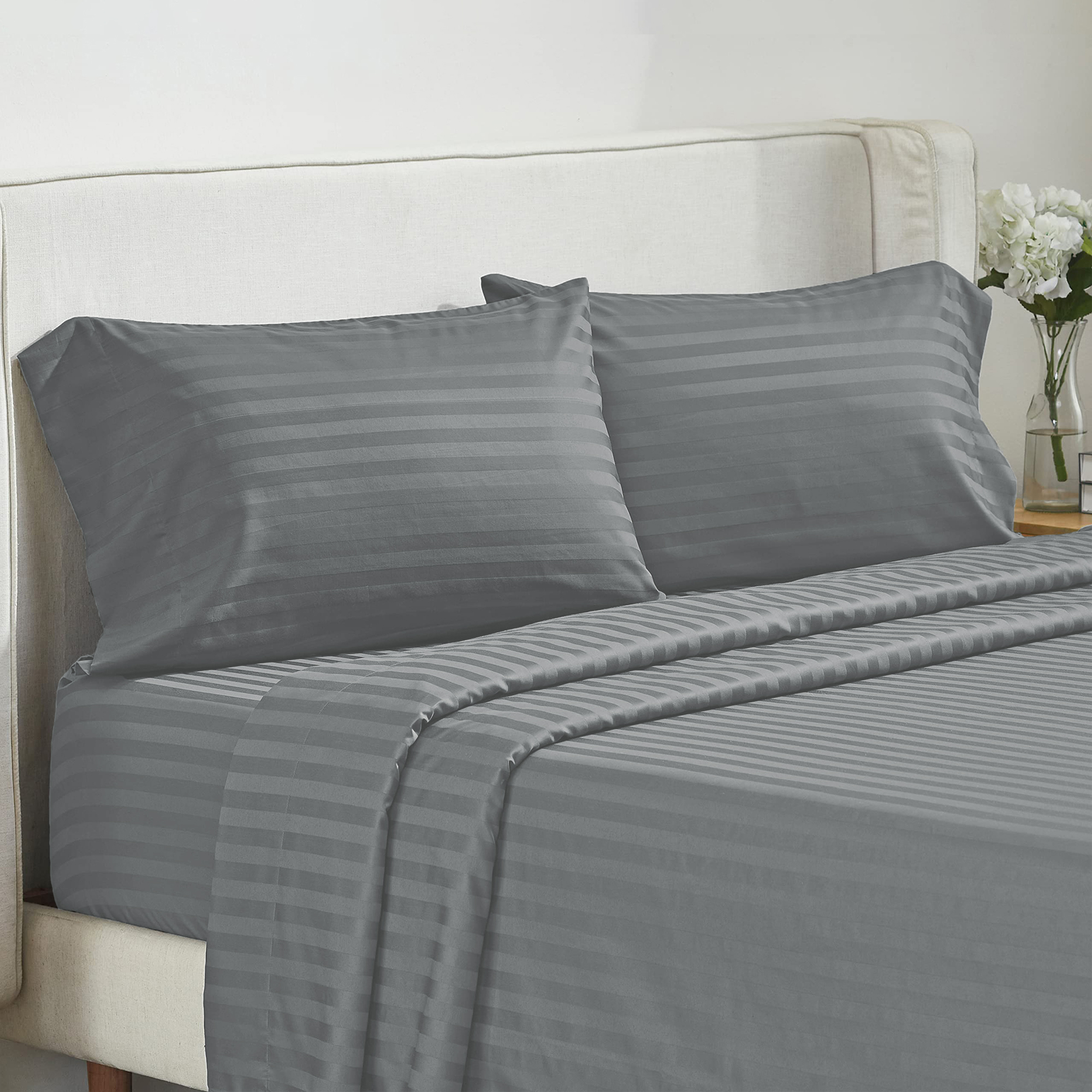 Battilo Bed Sheets 4 Pieces Set Luxury Fitted Flat... – Grandado