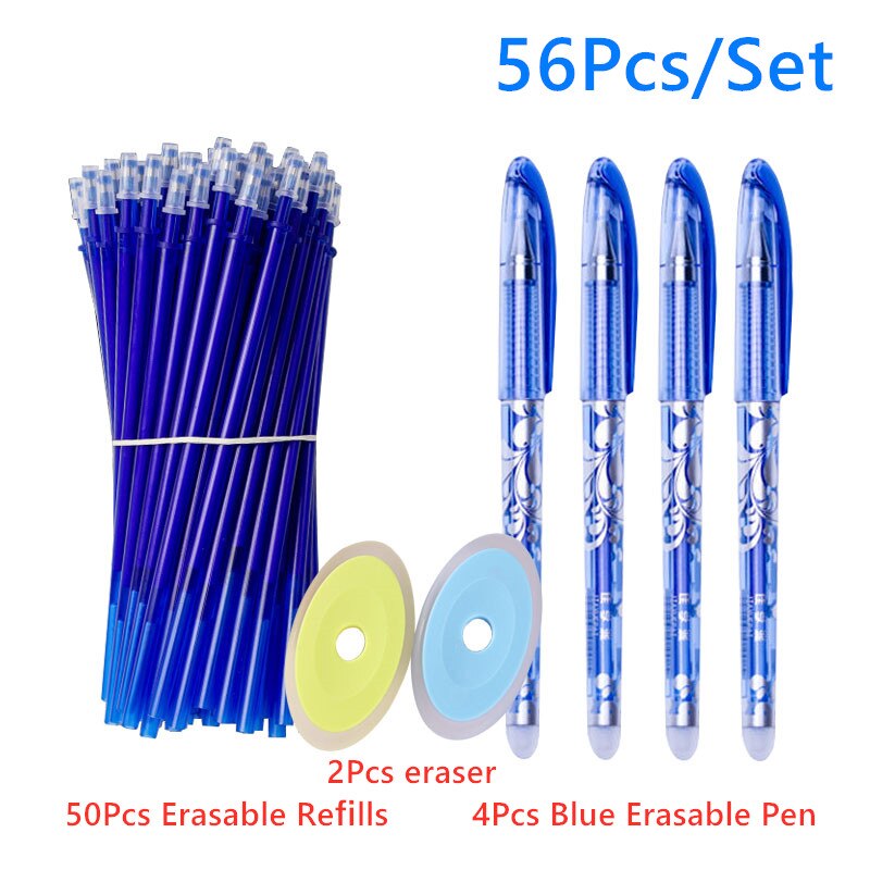 50 + 6 Stks/set Uitwisbare Gel Pen Set Vullingen S... – Vicedeal