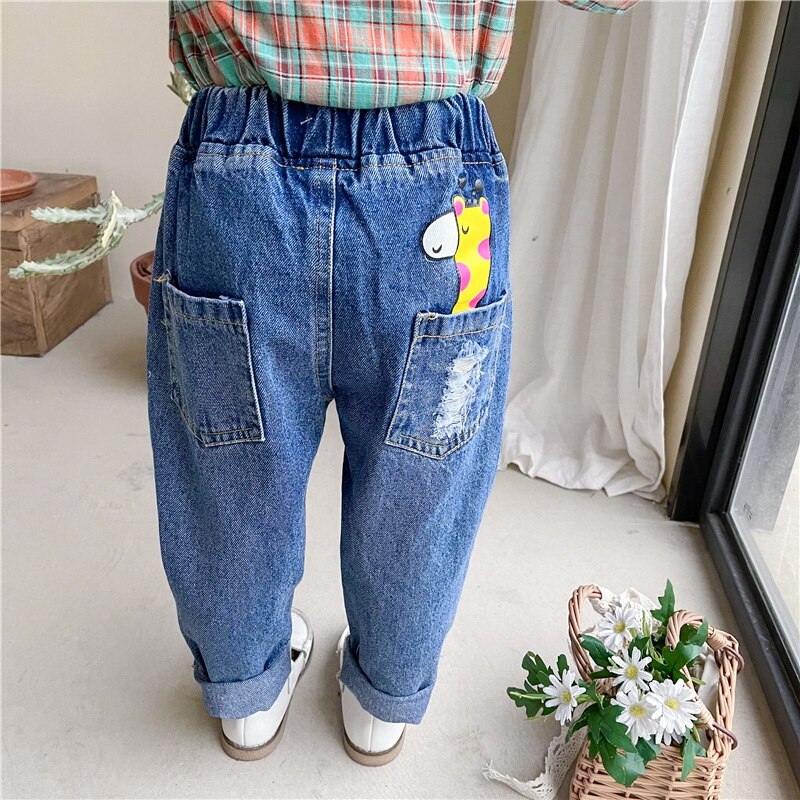 Pantalones vaqueros de estilo coreano para niña, r... – Grandado