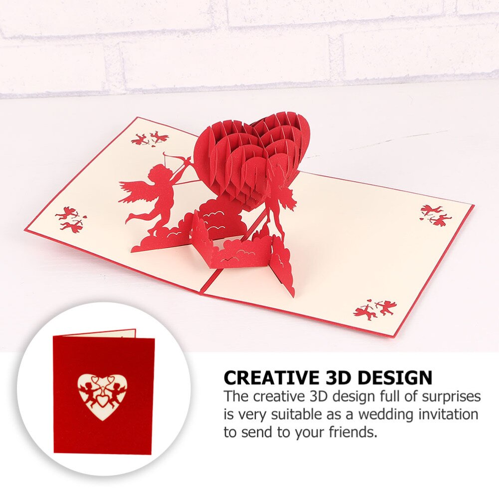 1pc 3D Anniversary's Day Cards Heart Pattern Greet... – Grandado