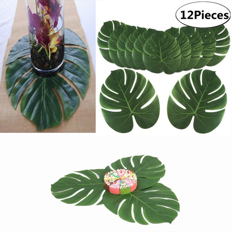 12PCS Green Jungle Plants Artificial Leaf Tropical... – Vicedeal
