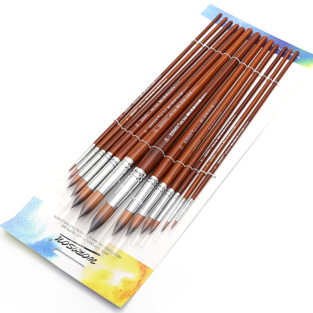 Dainayw Round Pointed Tip Brushes 13 Pcs Synthetic... – Grandado