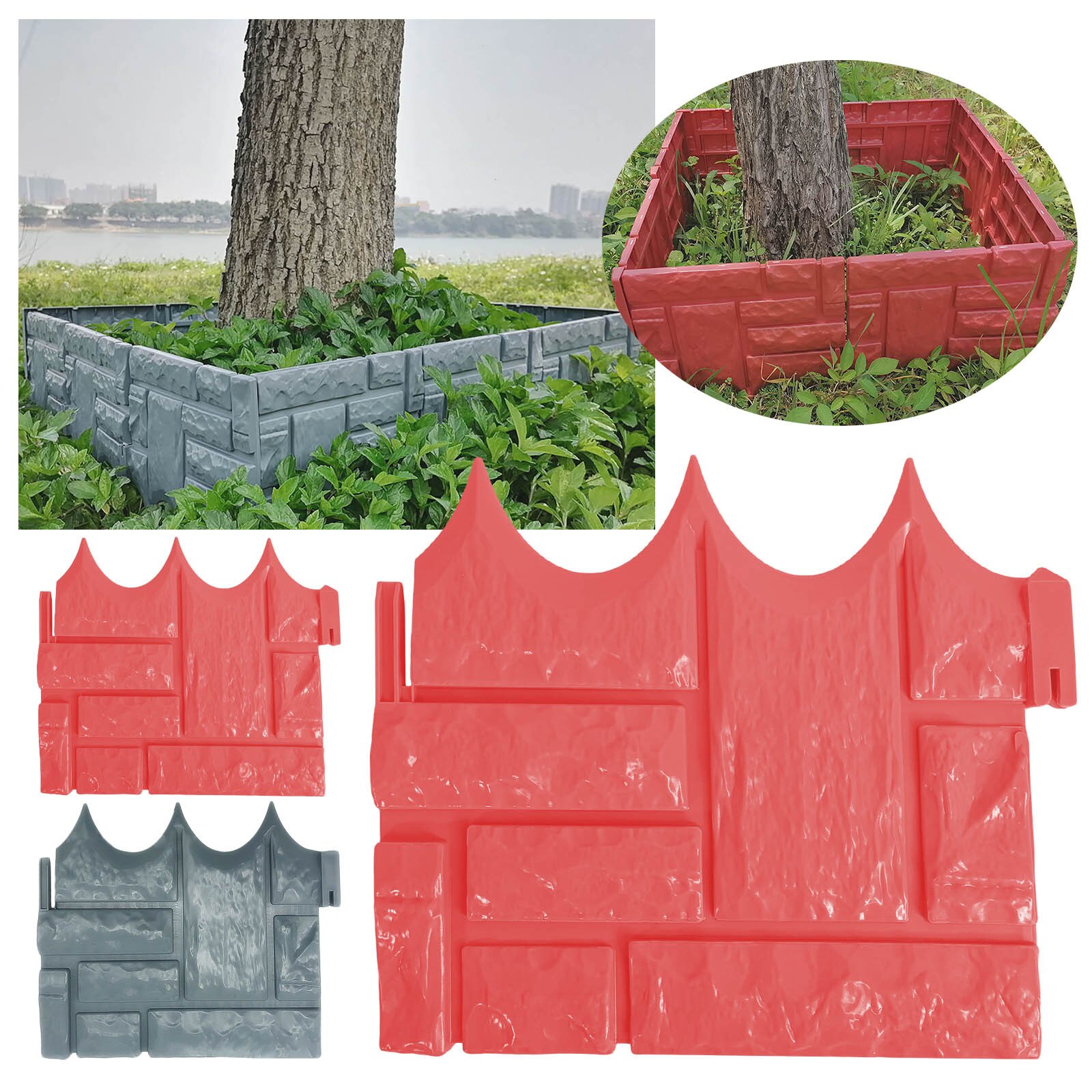 40 #6 Stuks Tuin Hek Rand Cobbled Steen Effect Pla... – Grandado