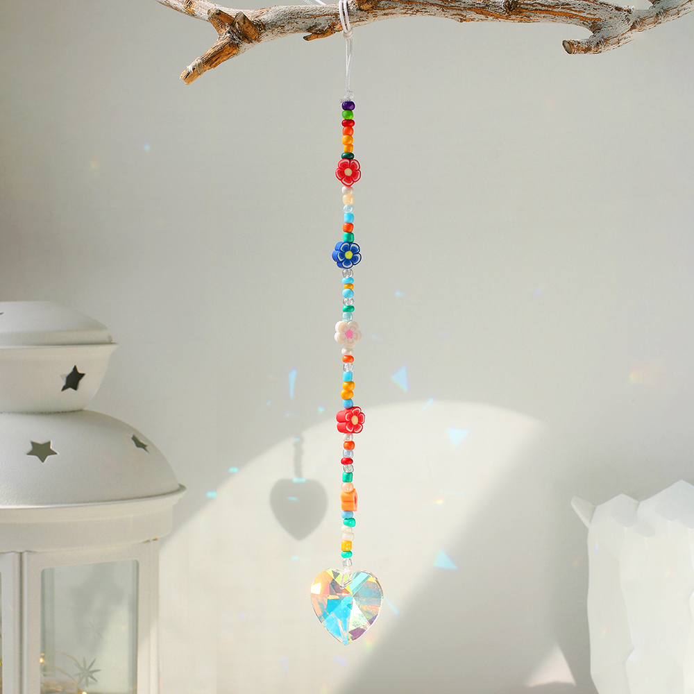 Heart Crystal Prism Suncatcher Rainbow Prism Sun C... – Grandado
