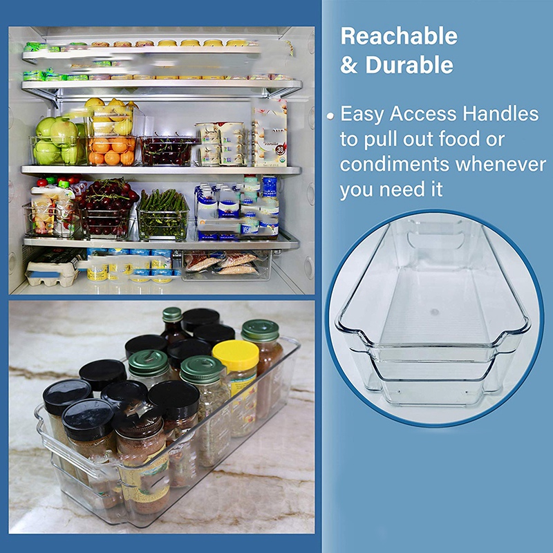 (4 Pack)Pantry and Refrigerator Organizer Bins for... – Grandado