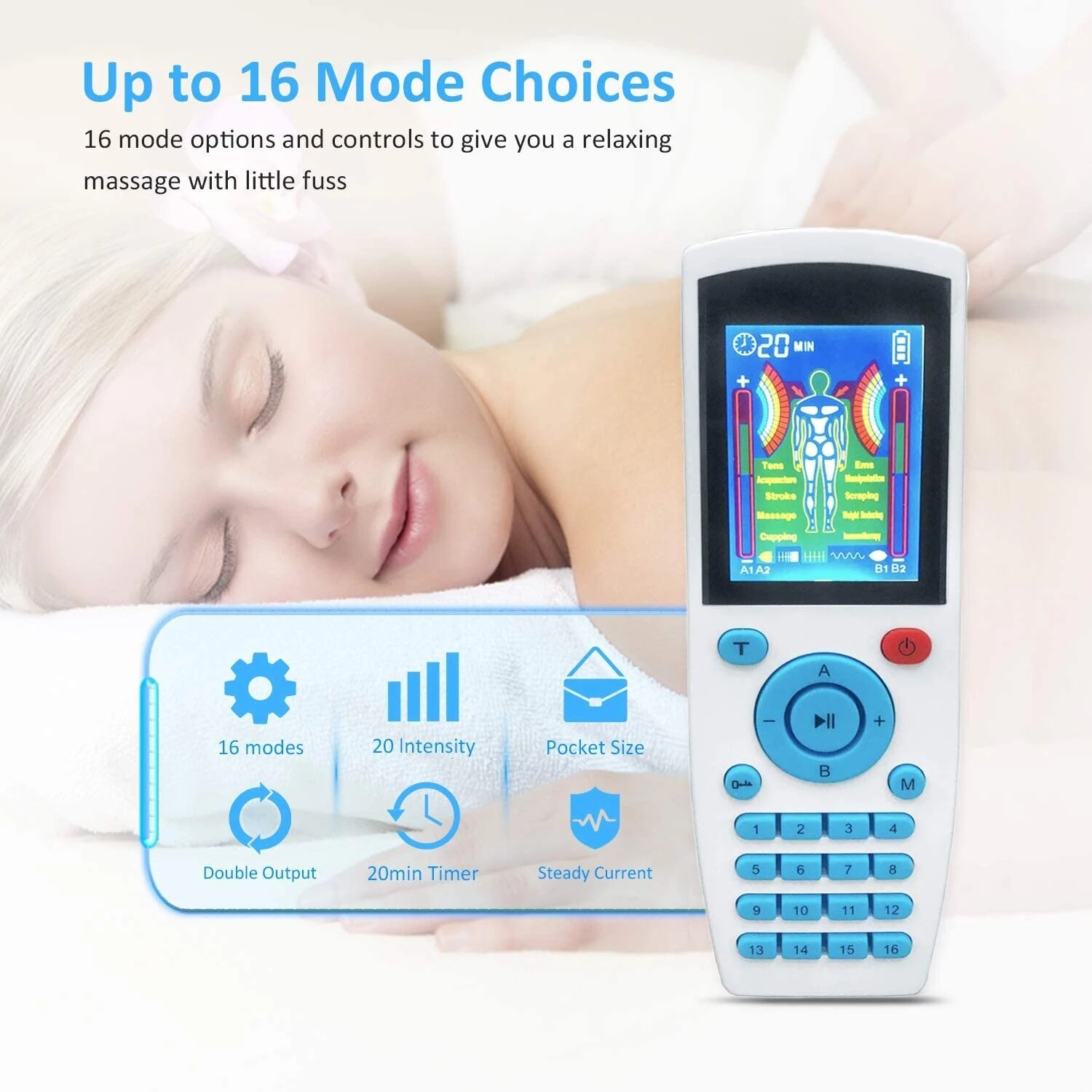 16 Modes Electroestimulador TENS Machine Acupunctu... – Grandado