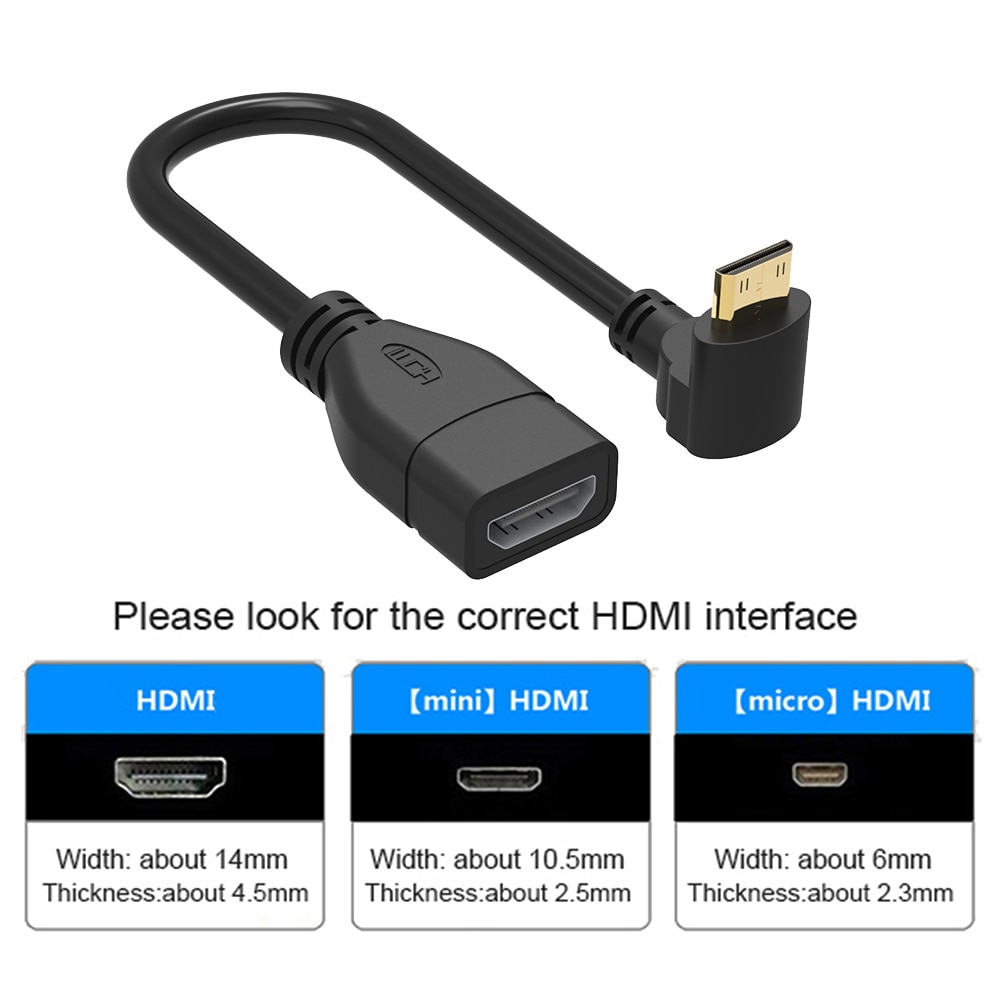 Opposite Right-angle 90 Degree Mini HDMI Male to H... – Vicedeal