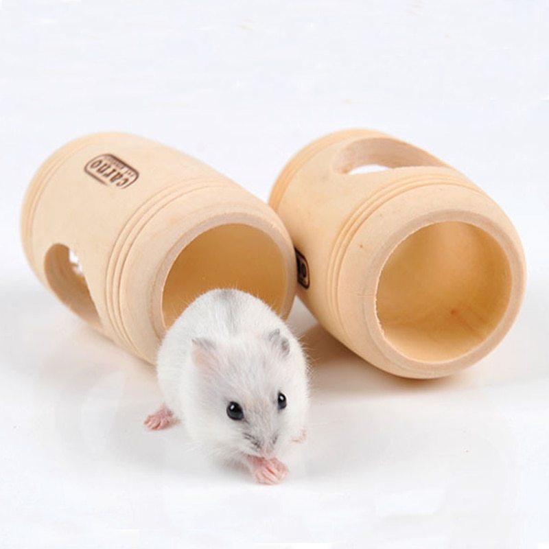 Natural Wooden Barrel Wine Cask Shape Hamster Hous... – Grandado