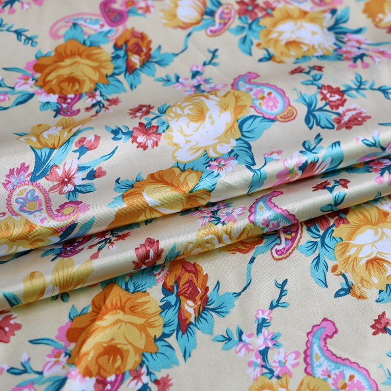 100cm*148cm Retro Floral Paisley Polyester Satin F... – Vicedeal