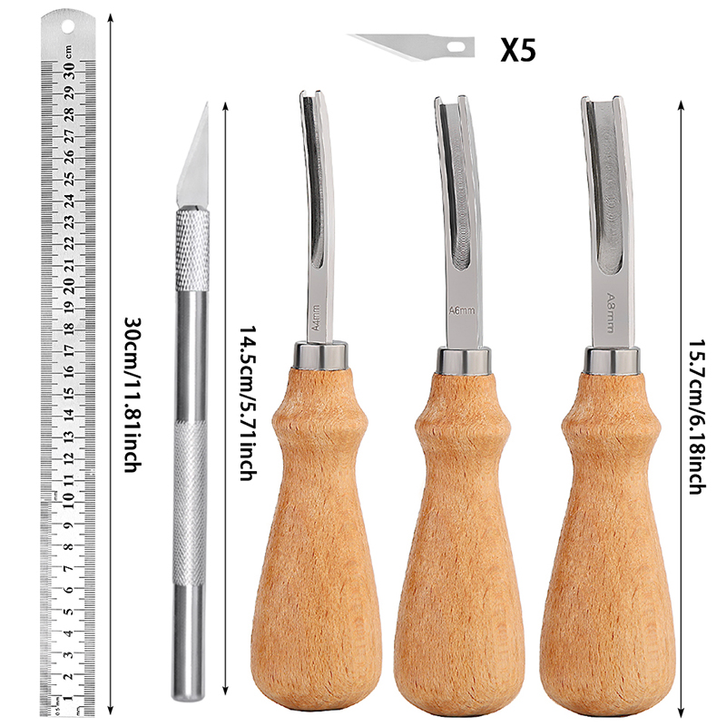 Lmdz Lederen Edge Beveler Skiving Roestvrij Stalen... – Grandado