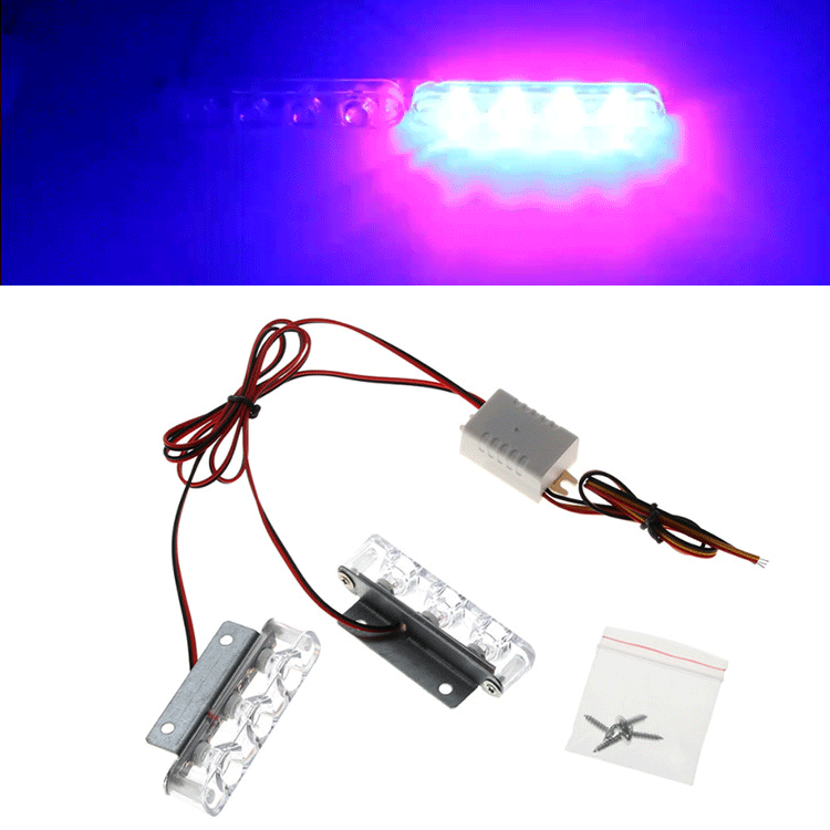 1 Pair Police Lights Car Led Strobe Lights Flasher... – Grandado