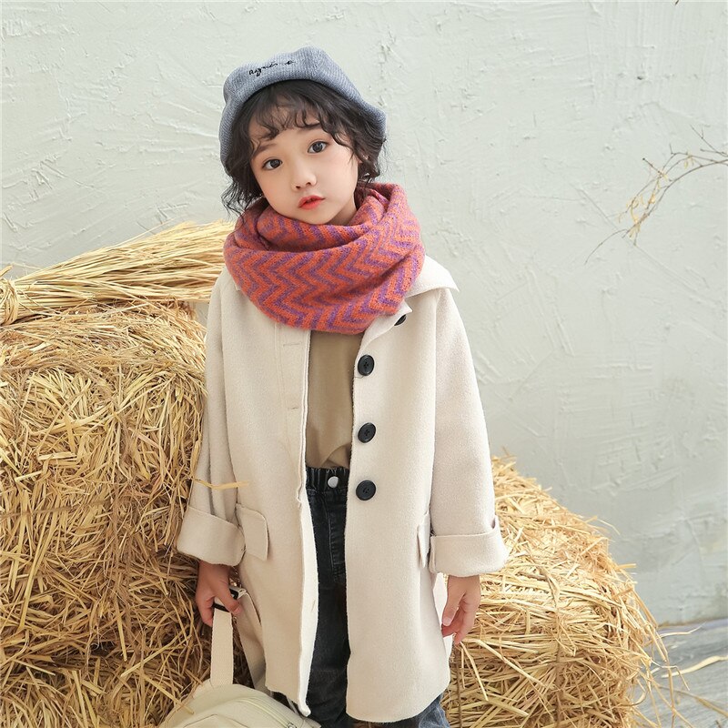 Baby autumn and winter children's scarf corrugated... – Grandado