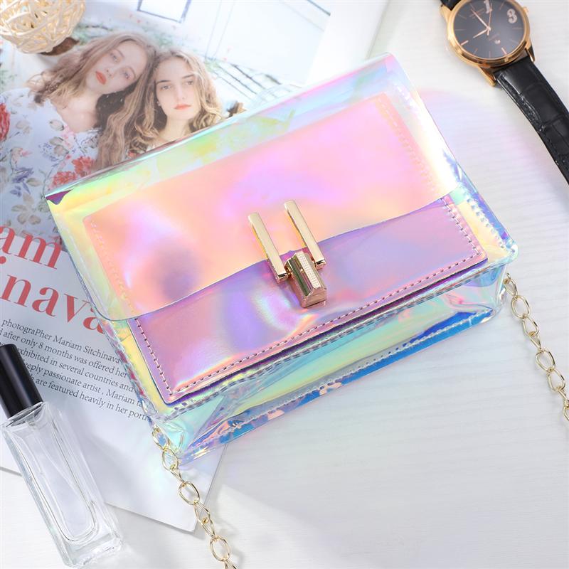 FENICAL Women Transparent Handbag Colorful Chain B... – Vicedeal