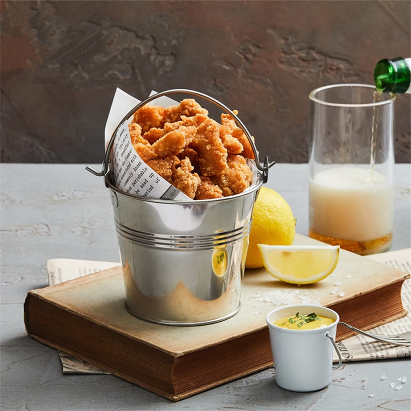 Mini Tinplate Metal Bucket Icing French Fries Tin ... – Vicedeal