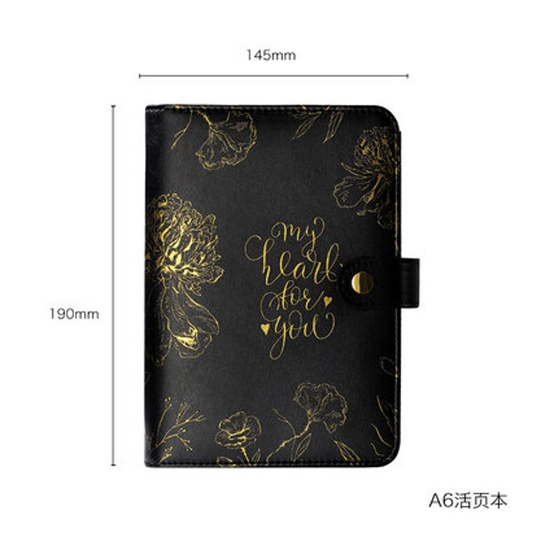Yiwi 2022 Black A5 PU Leather DIY Binder Notebook ... – Vicedeal