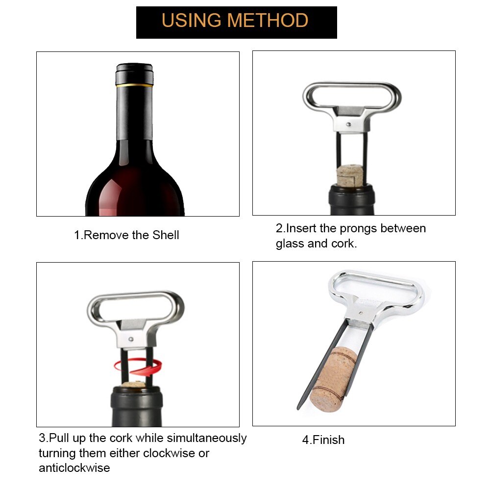 Two-Prong Cork Puller with Cover Wine Opener Cork ... – Grandado