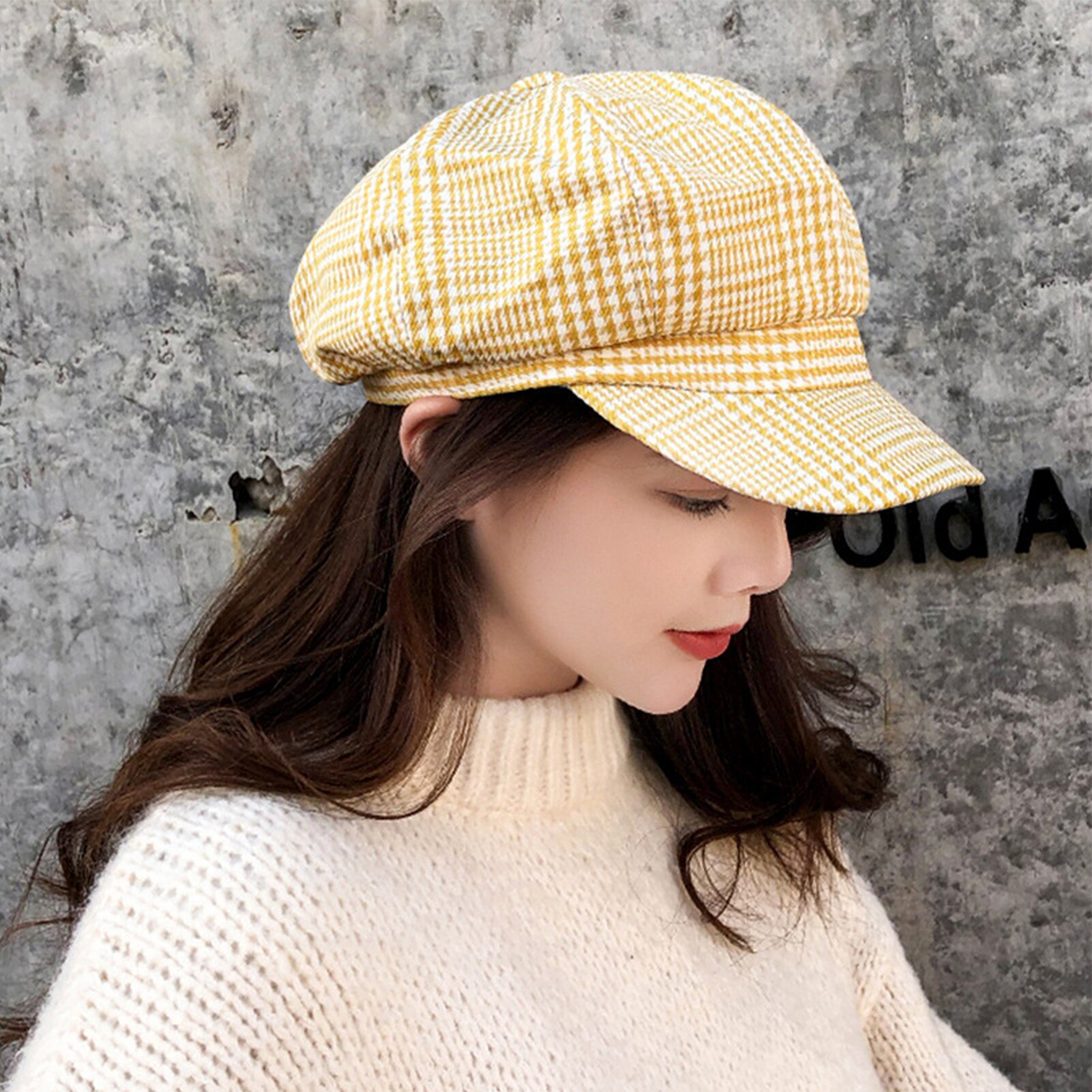 Vintage Plaid Beret Men Women Autumn Winter Warm B... – Grandado