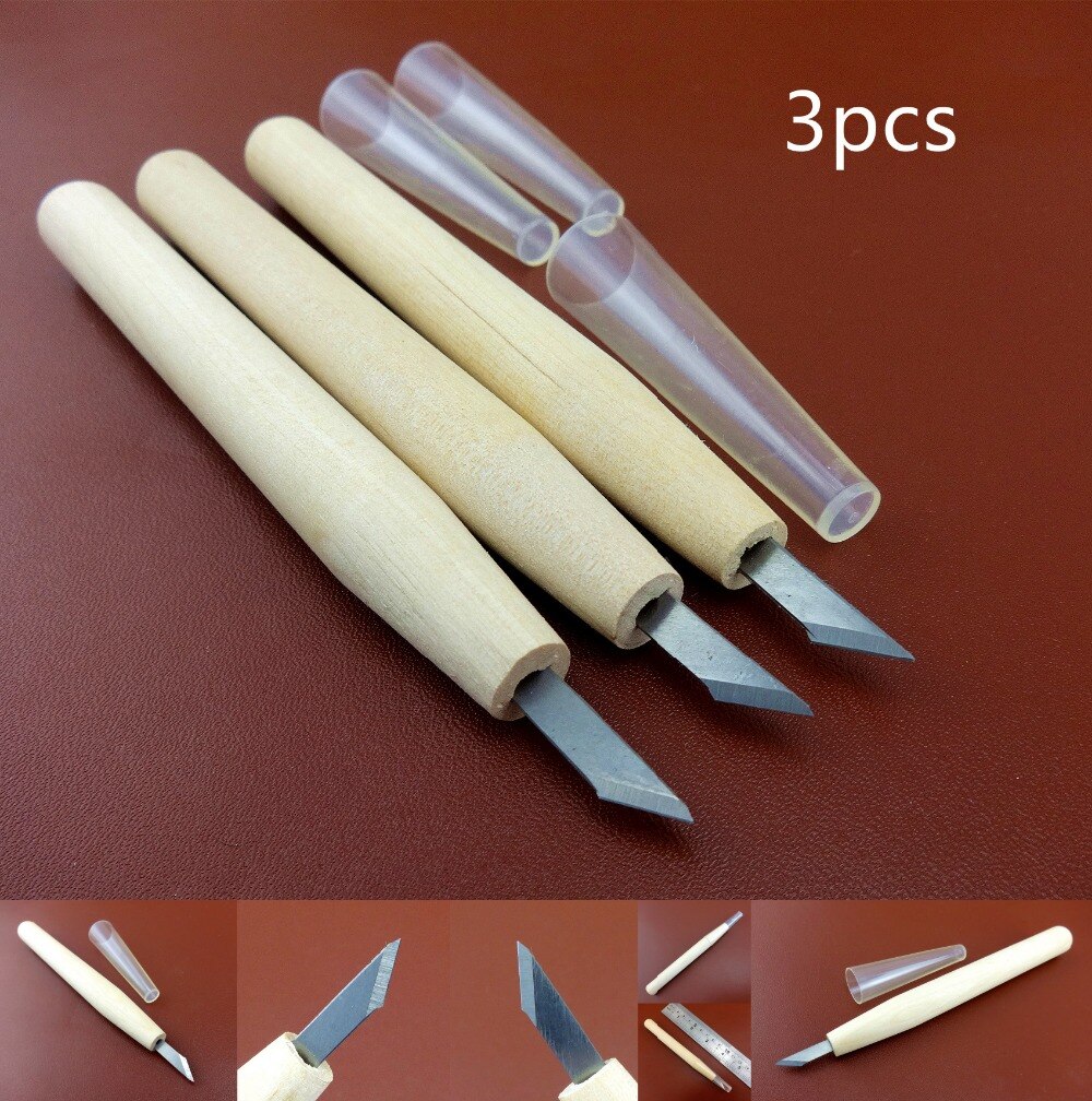 3pcs Wood Rubber Stamp Leather Craft Carving Engra... – Grandado