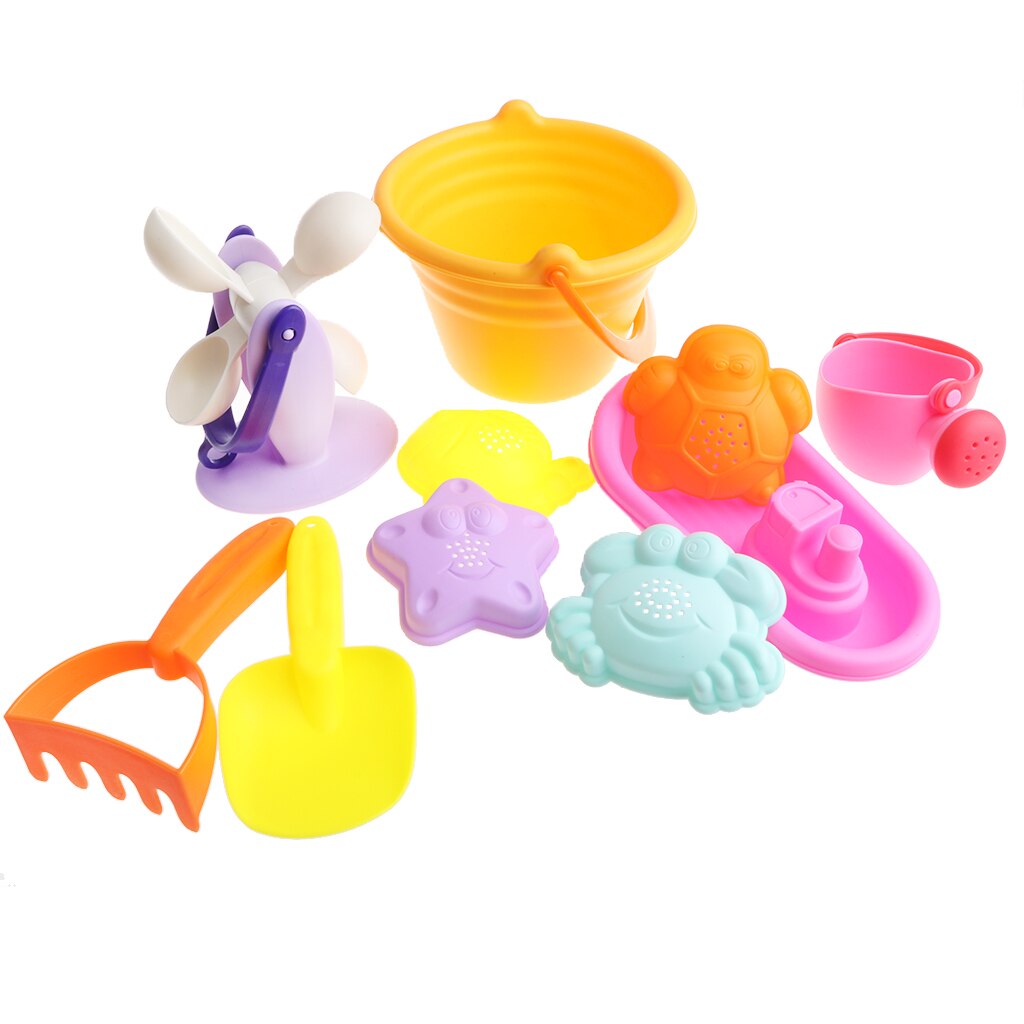 10 Pieces Kids Beach Sand Toy Set Sandbox Castle M... – Grandado