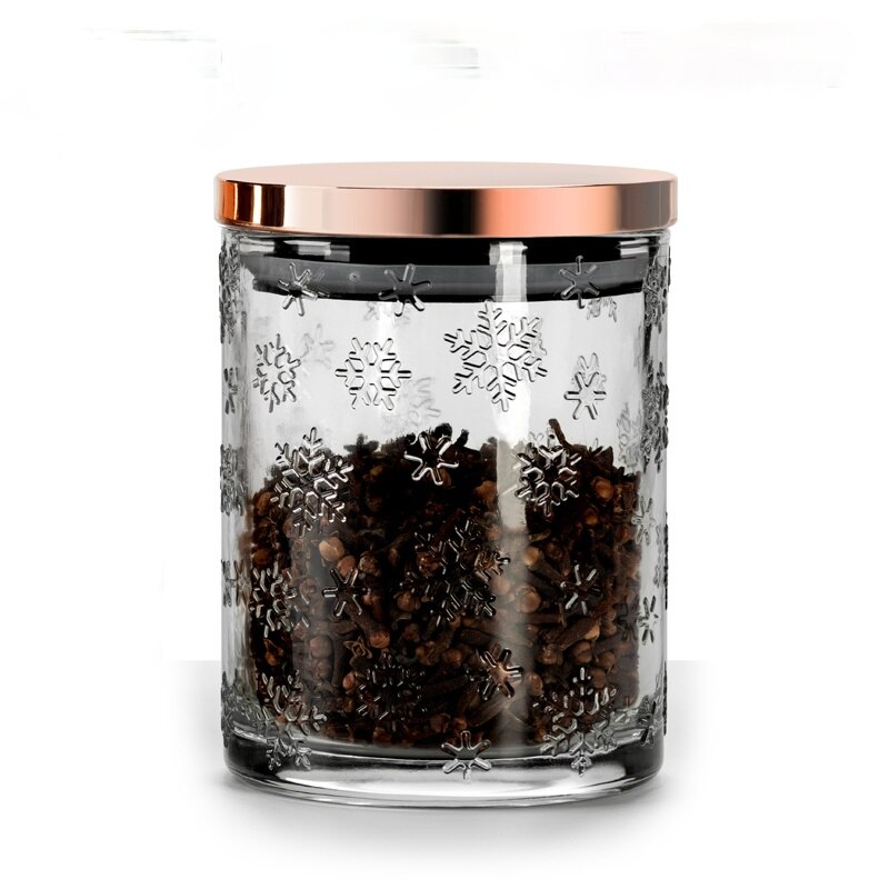 Japanese Style Rose Gold Glass Sealed Jar Embossed... – Vicedeal