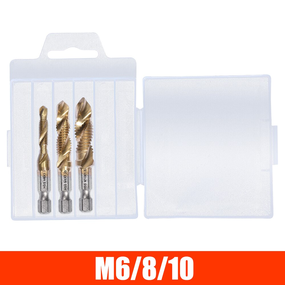 Metric Thread Tap Drill Bits Set Hex Shank Titaniu... – Grandado