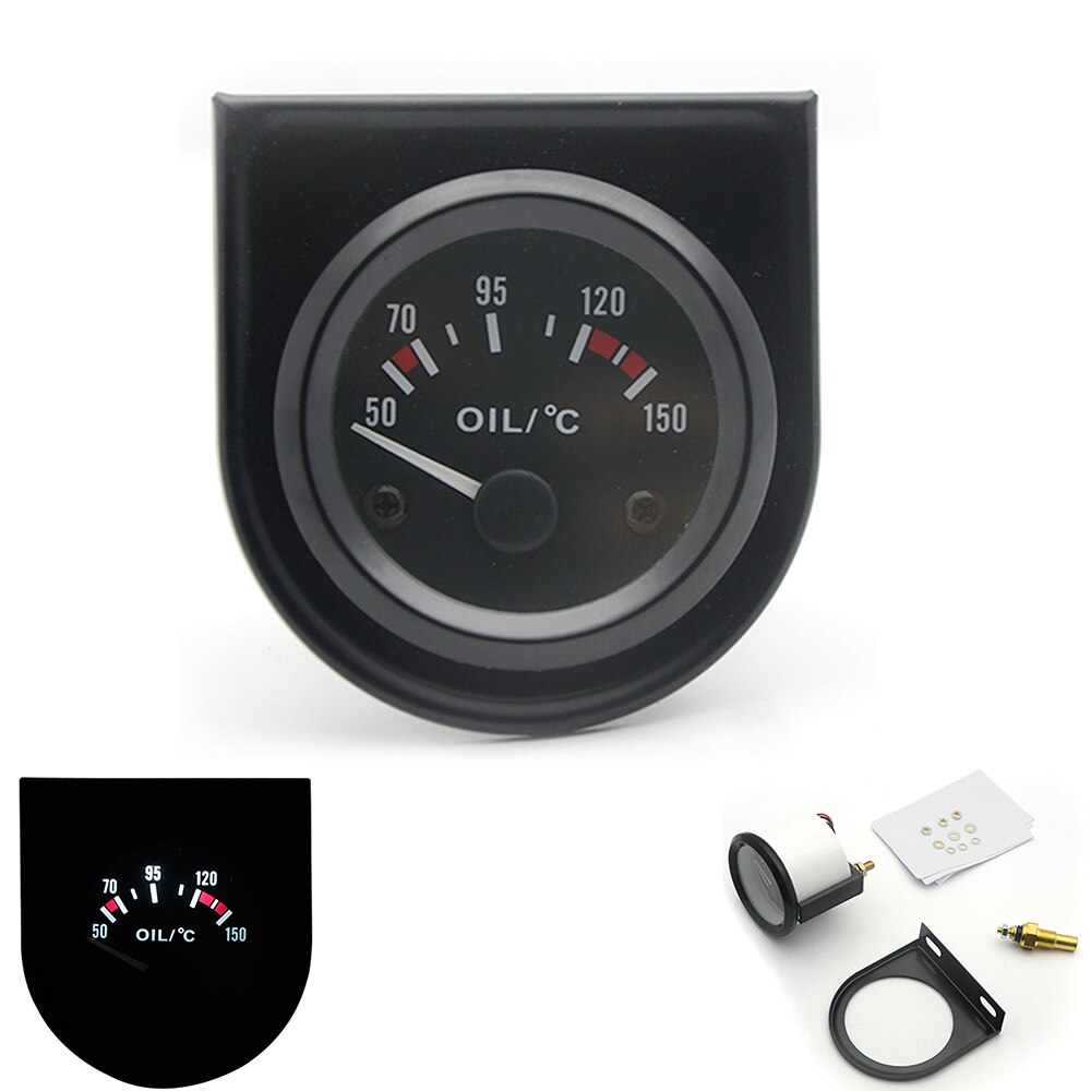 2" 52mm Universal Car Black Analog Oil Temper... – Grandado